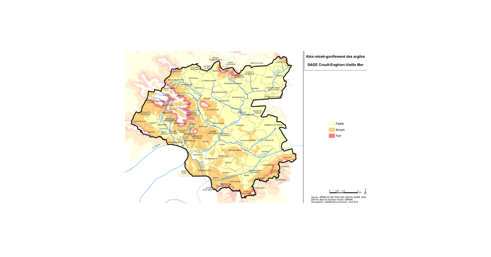 Carte de l'aléa retrait-gonflement des argiles - Sage CEVM